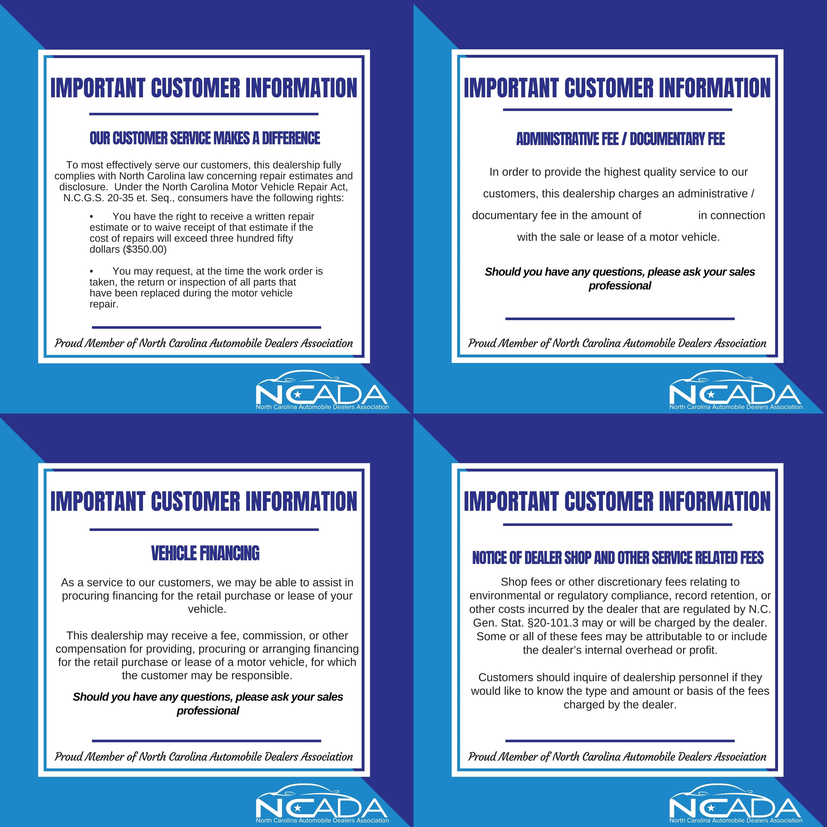 Vehicle Disclosure Signs – NCADA Services